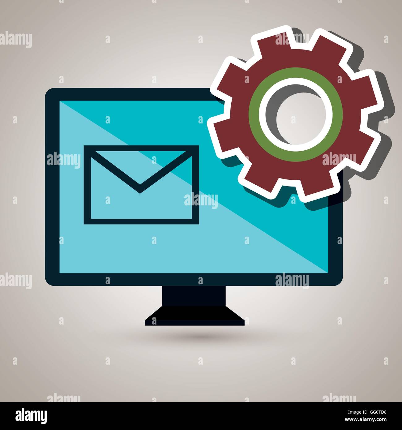 screen gear system symbol Stock Vector Image & Art - Alamy