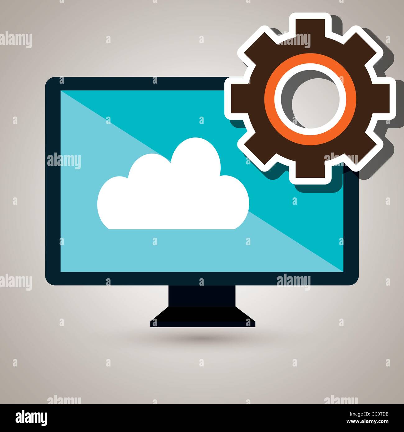 screen gears system symbol Stock Vector Image & Art - Alamy