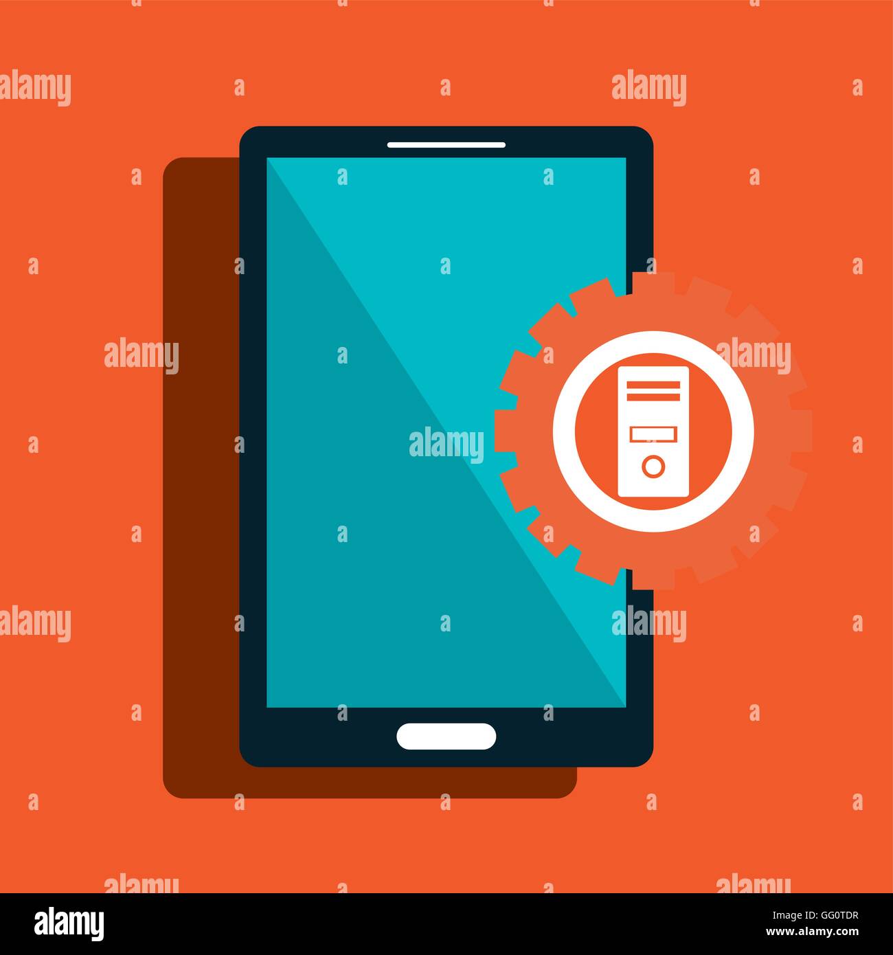 smartphone gears system symbol Stock Vector Image & Art - Alamy