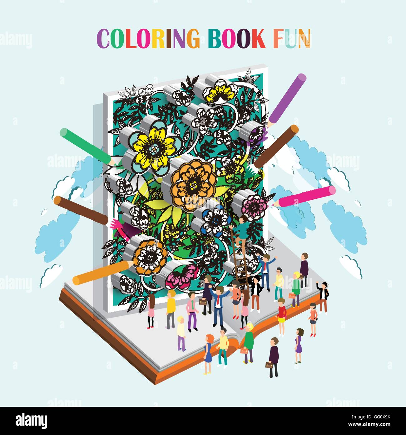 3d coloring page hi-res stock photography and images - Alamy