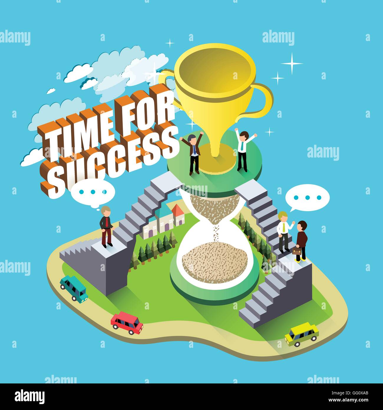 flat 3d isometric design - it's time for success Stock Vector Image ...
