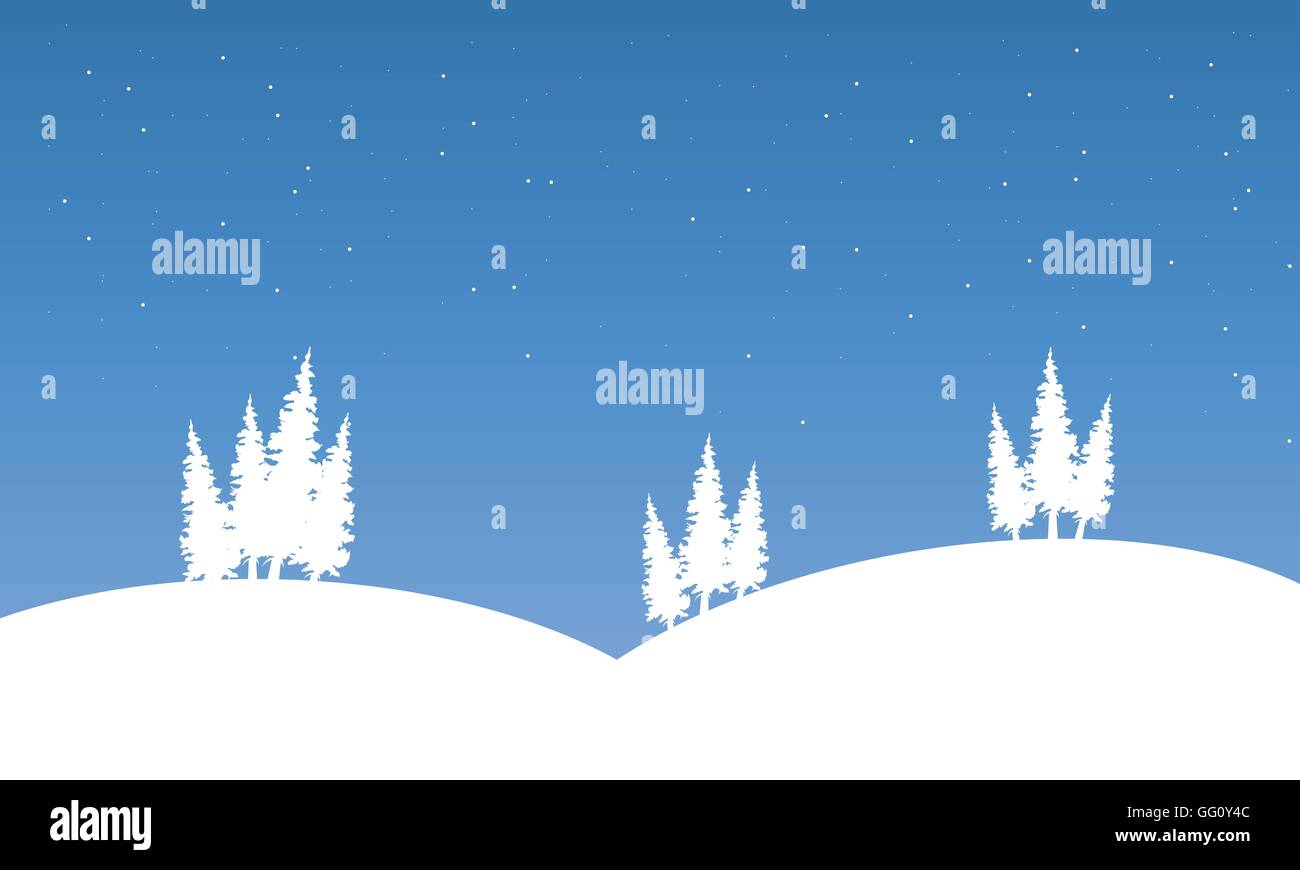Beautiful scenery winter forest Stock Vector Images - Alamy