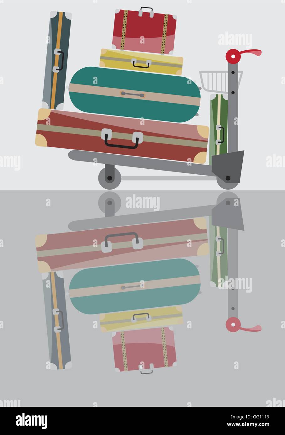 Luggage Trolley Vector Illustration Stock Vector Image & Art - Alamy
