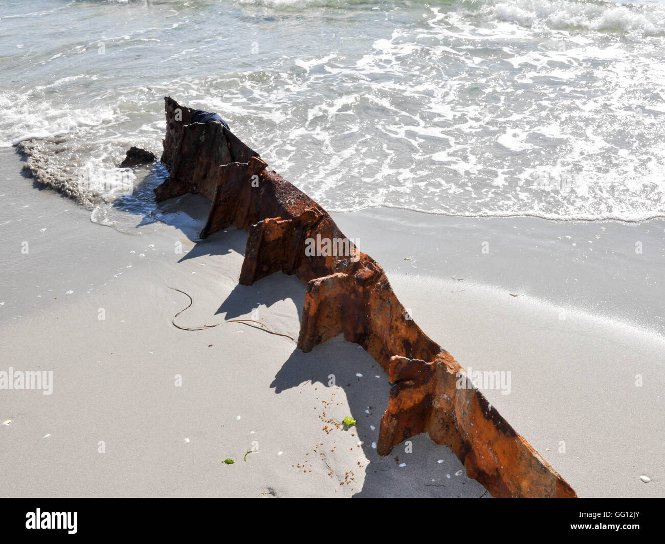 Old rusted shipwreck partially submerged at CY O'Connor Beach and the ...