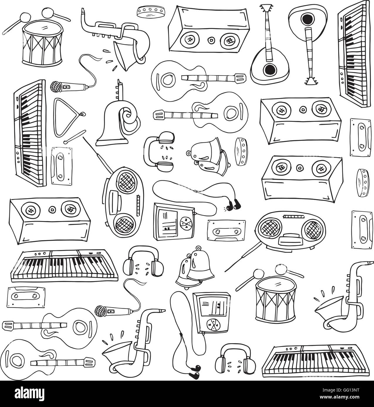 Music tools Black and White Stock Photos & Images - Alamy