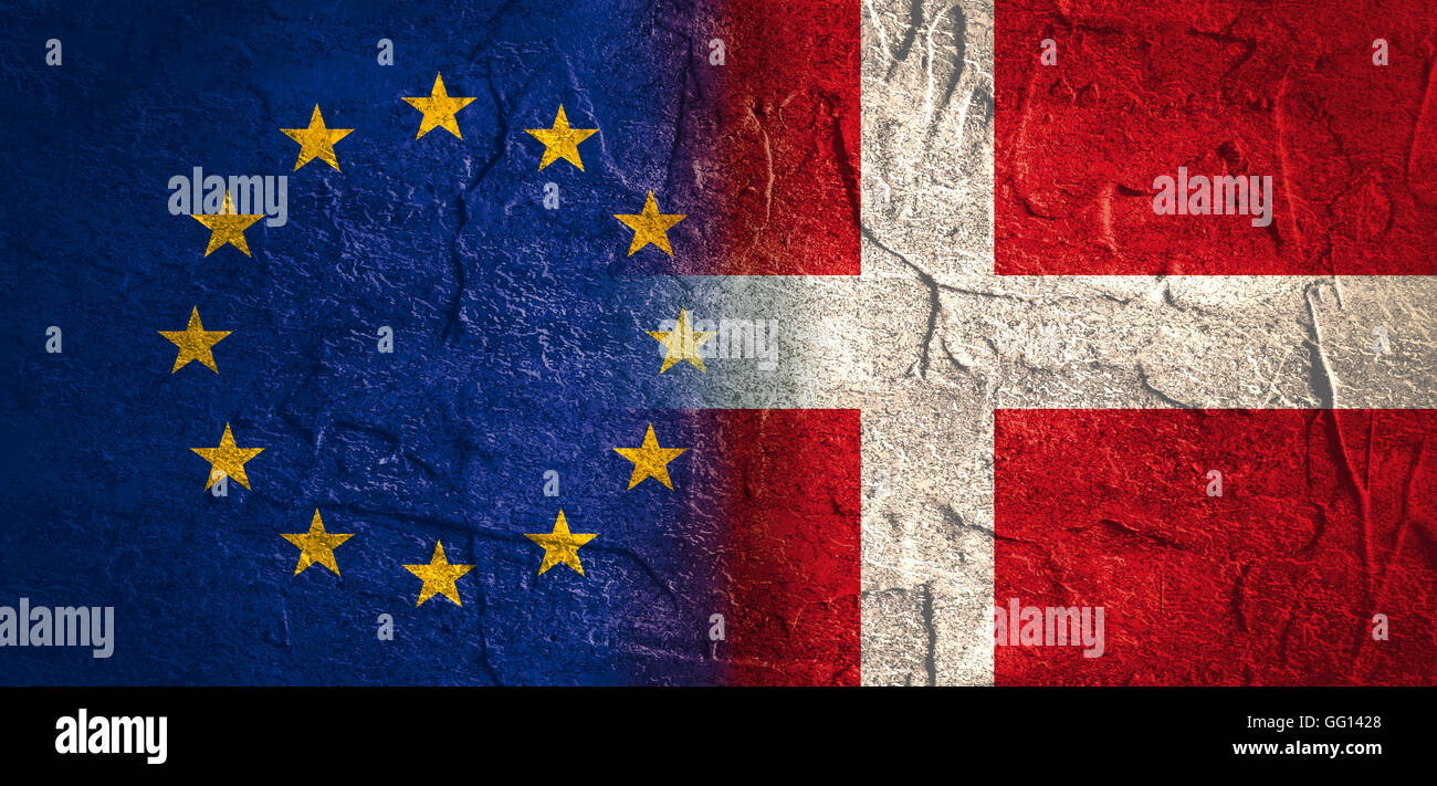 Politic relationship, European Union and Denmark Stock Photo - Alamy