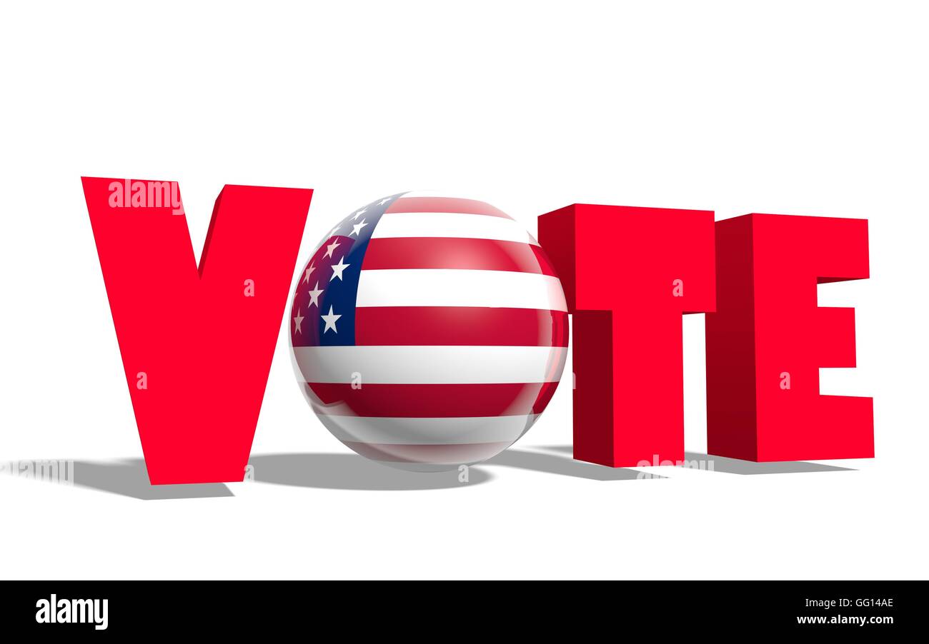 vote word with usa national flag Stock Photo - Alamy