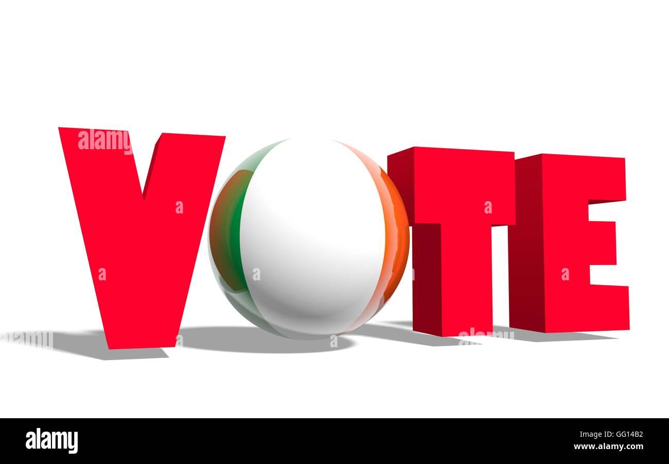 vote word with ireland national flag Stock Photo - Alamy