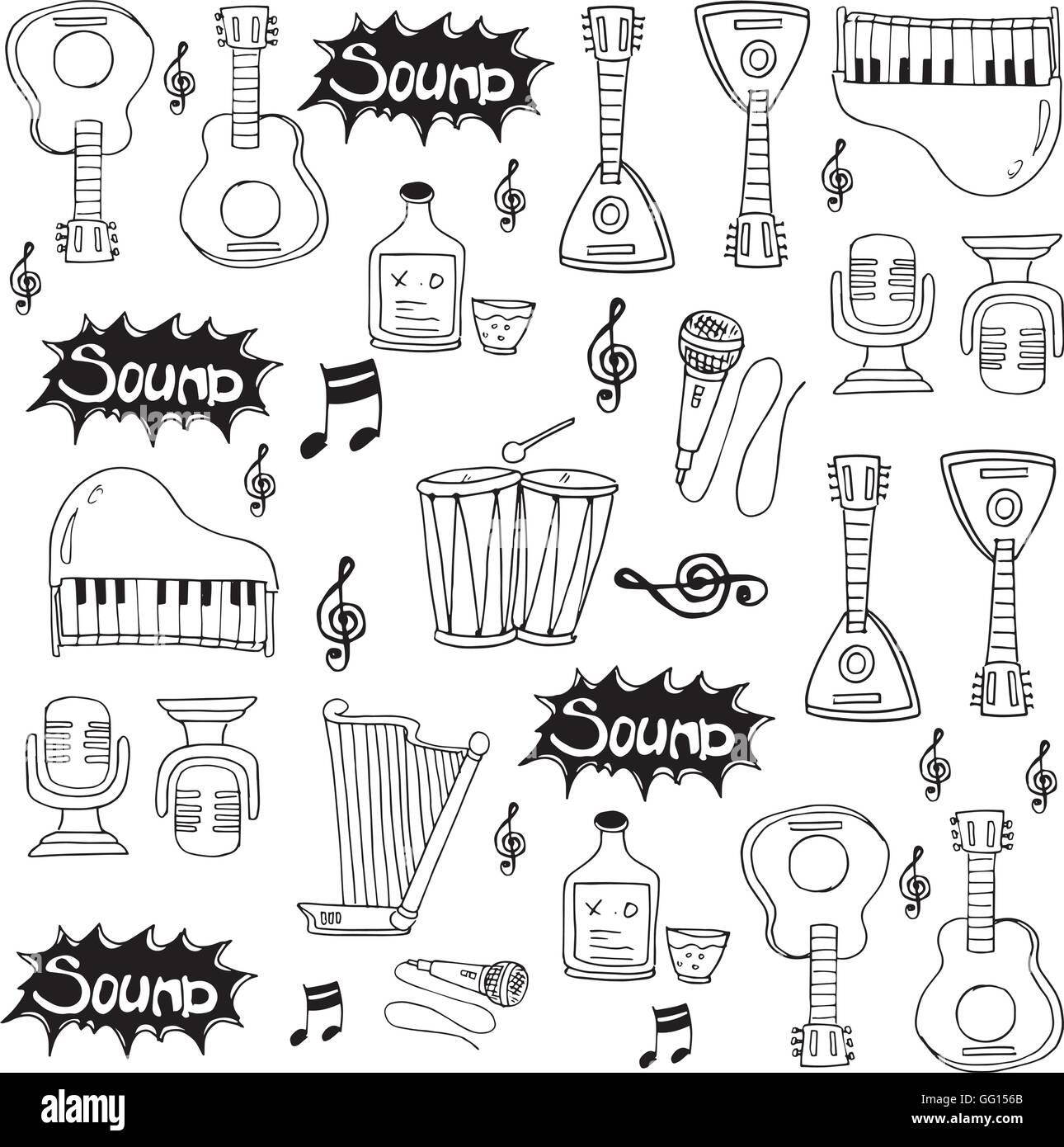 Doodle of musical instrument vector Stock Vector Image & Art - Alamy