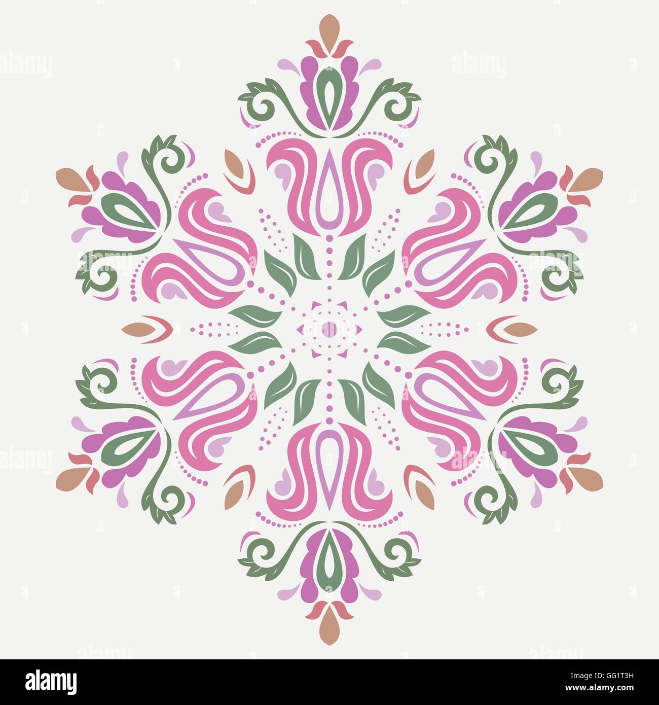 Round frame flower pattern Stock Vector Images - Alamy