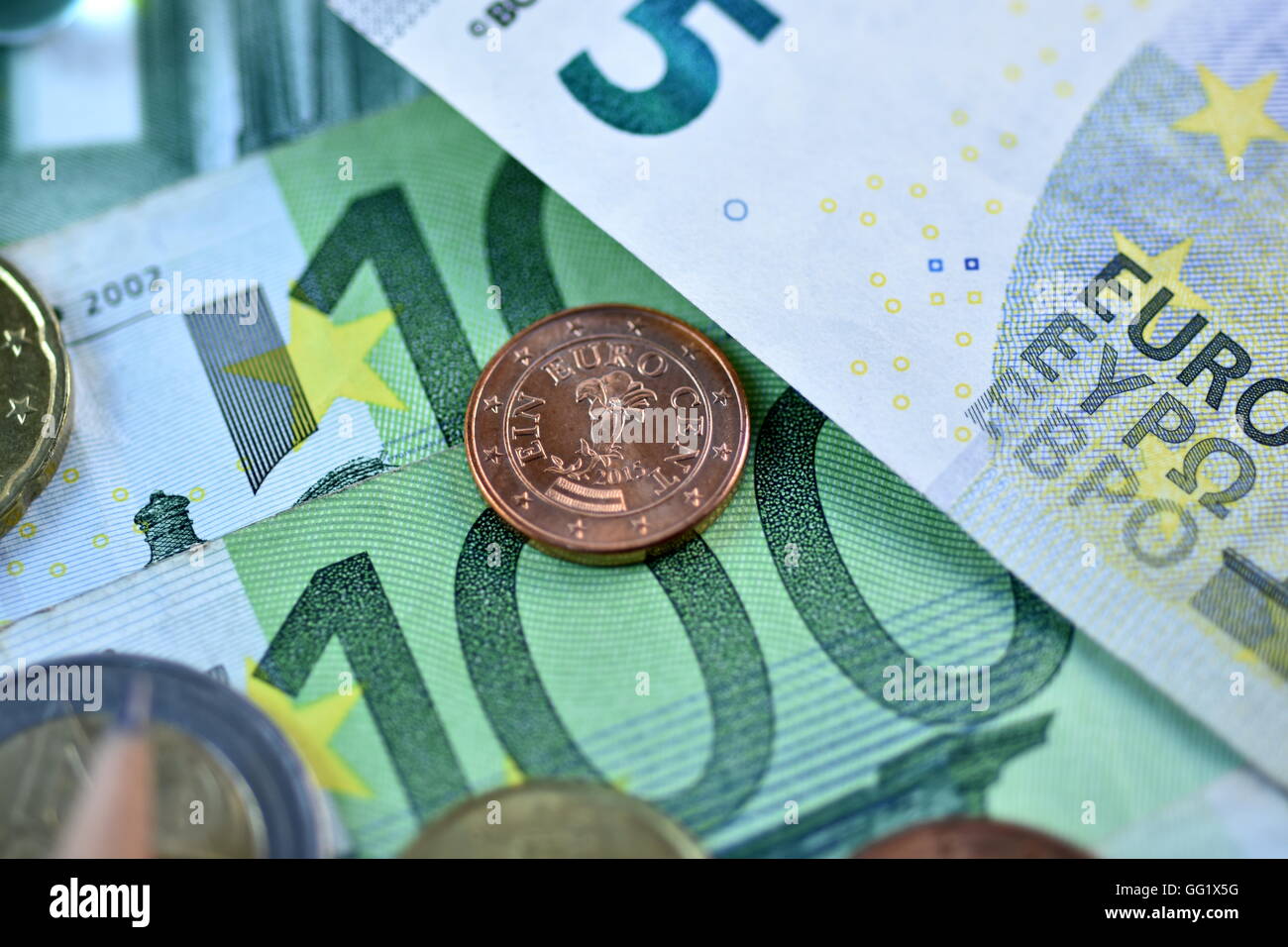 Different Close up EURO Bank note and currency Stock Photo - Alamy