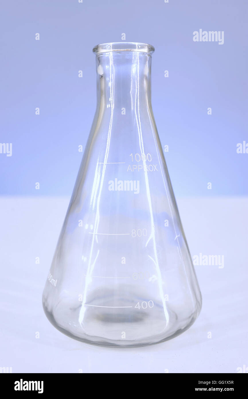 A studio photo of a Erlenmeyer Flask Stock Photo - Alamy