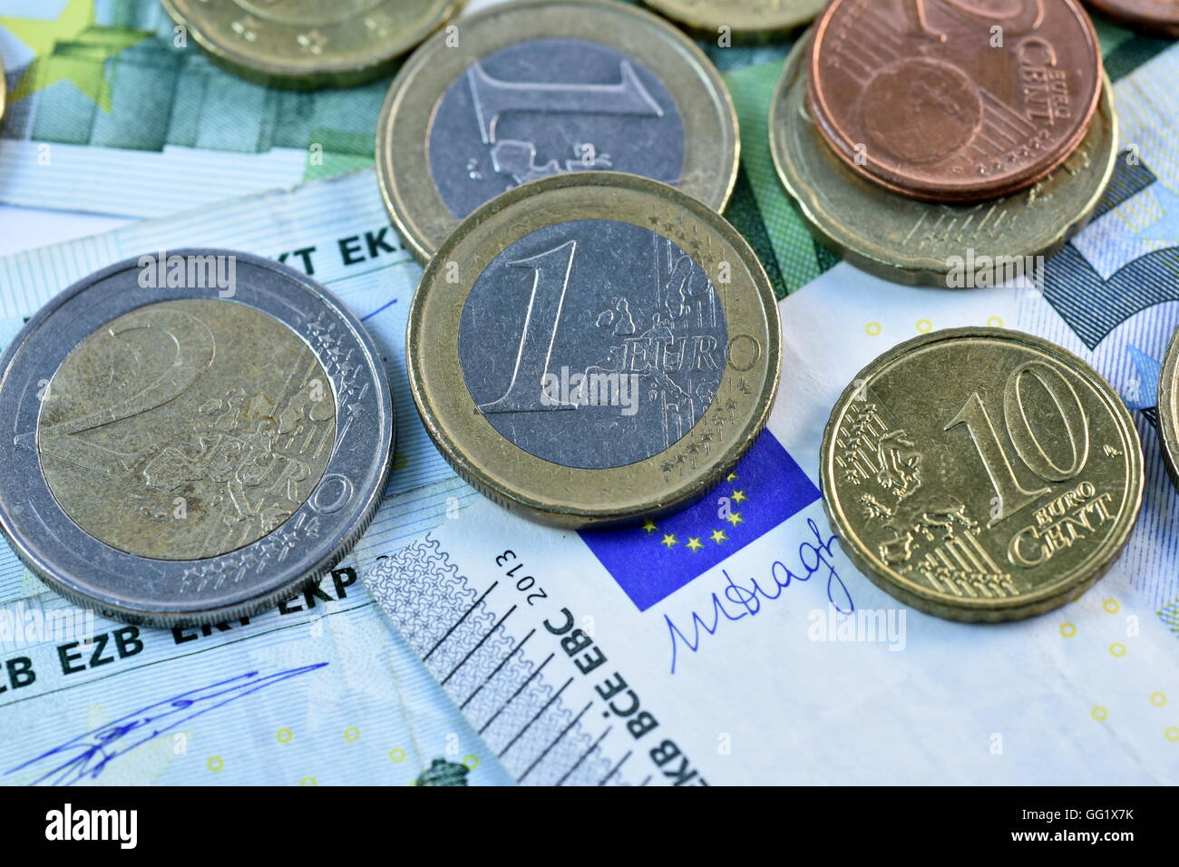 Different Close up EURO Bank note and currency Stock Photo - Alamy