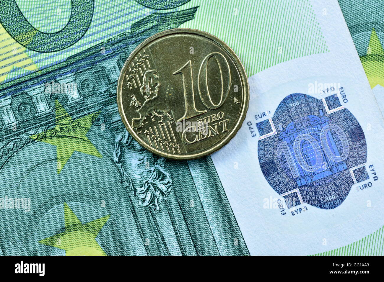 Different Close up EURO Bank note and currency Stock Photo - Alamy