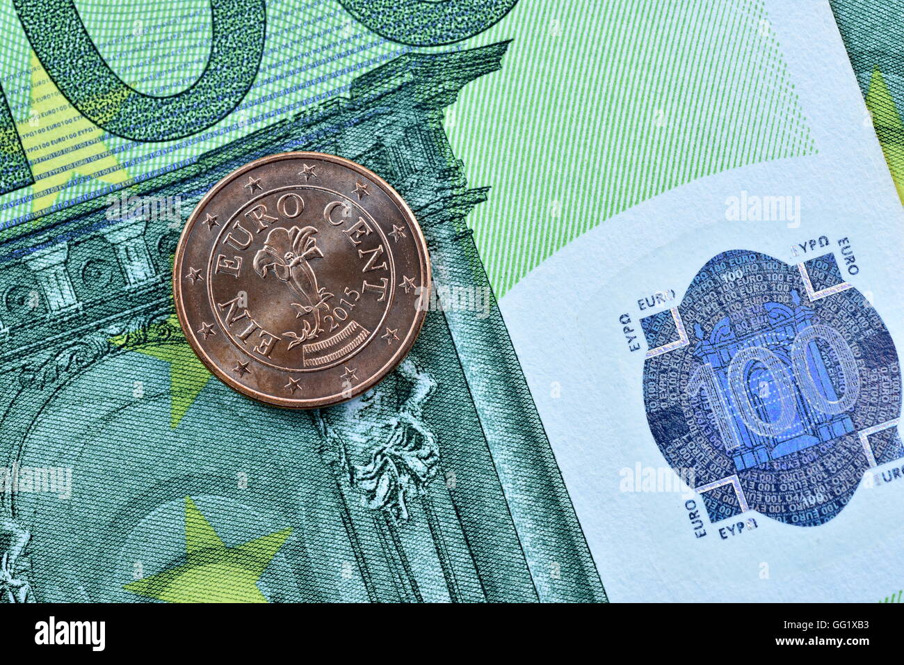 Different Close up EURO Bank note and currency Stock Photo - Alamy