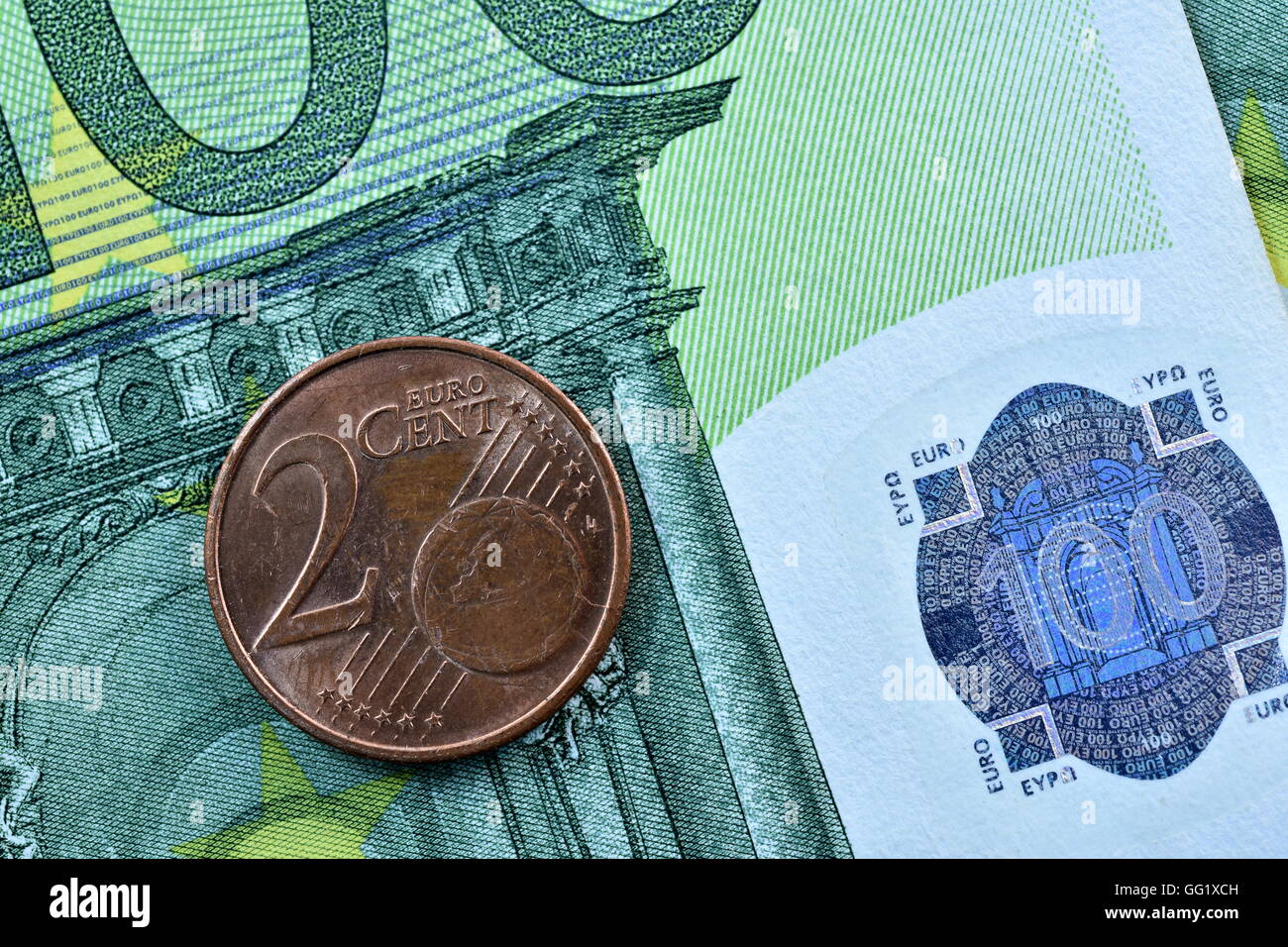 Different Close up EURO Bank note and currency Stock Photo - Alamy