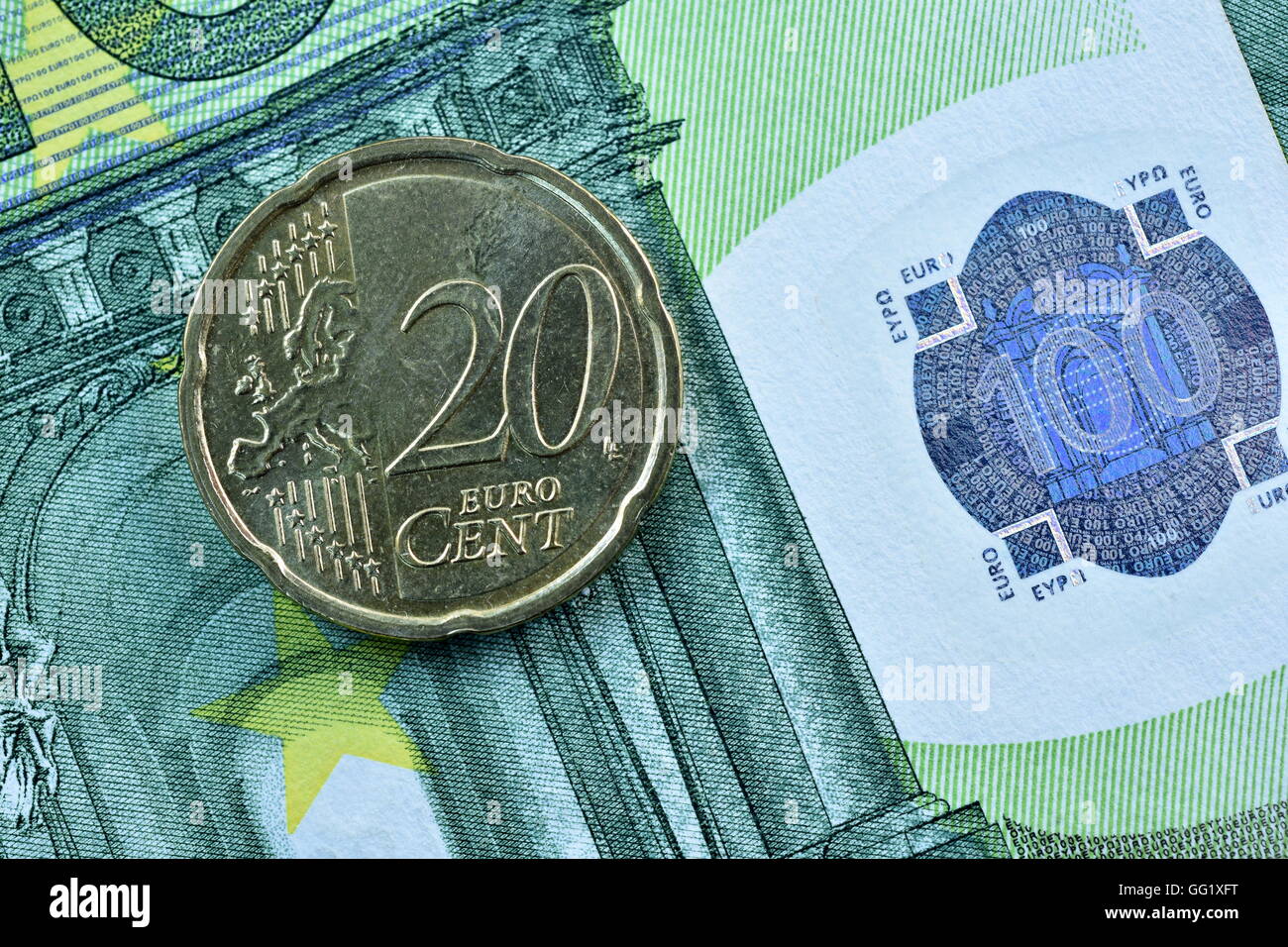 Different Close up EURO Bank note and currency Stock Photo - Alamy