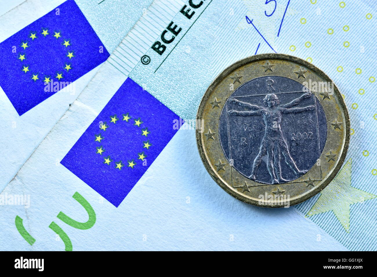 Different Close up EURO Bank note and currency Stock Photo - Alamy