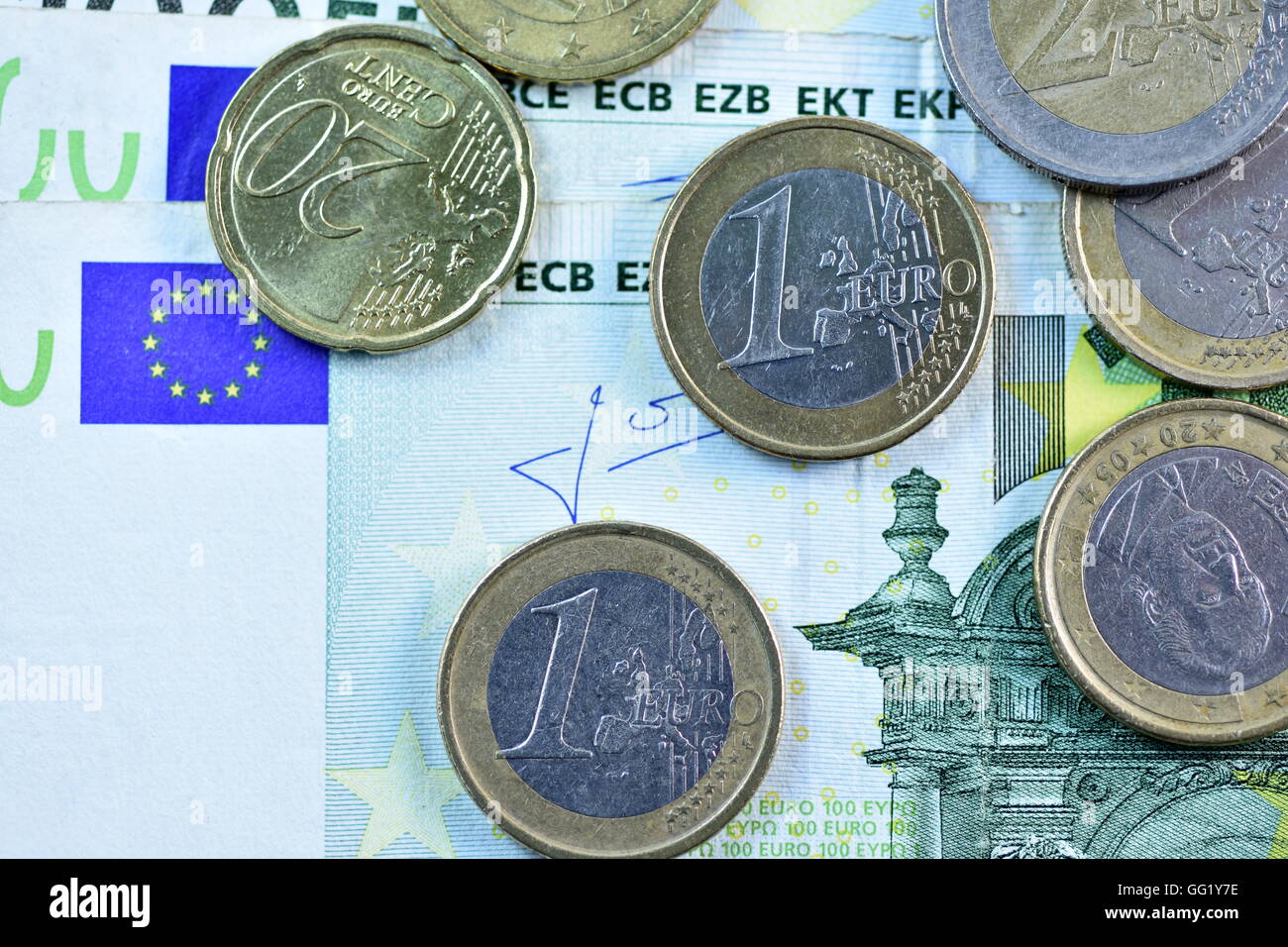 Different Close up EURO Bank note and currency Stock Photo - Alamy