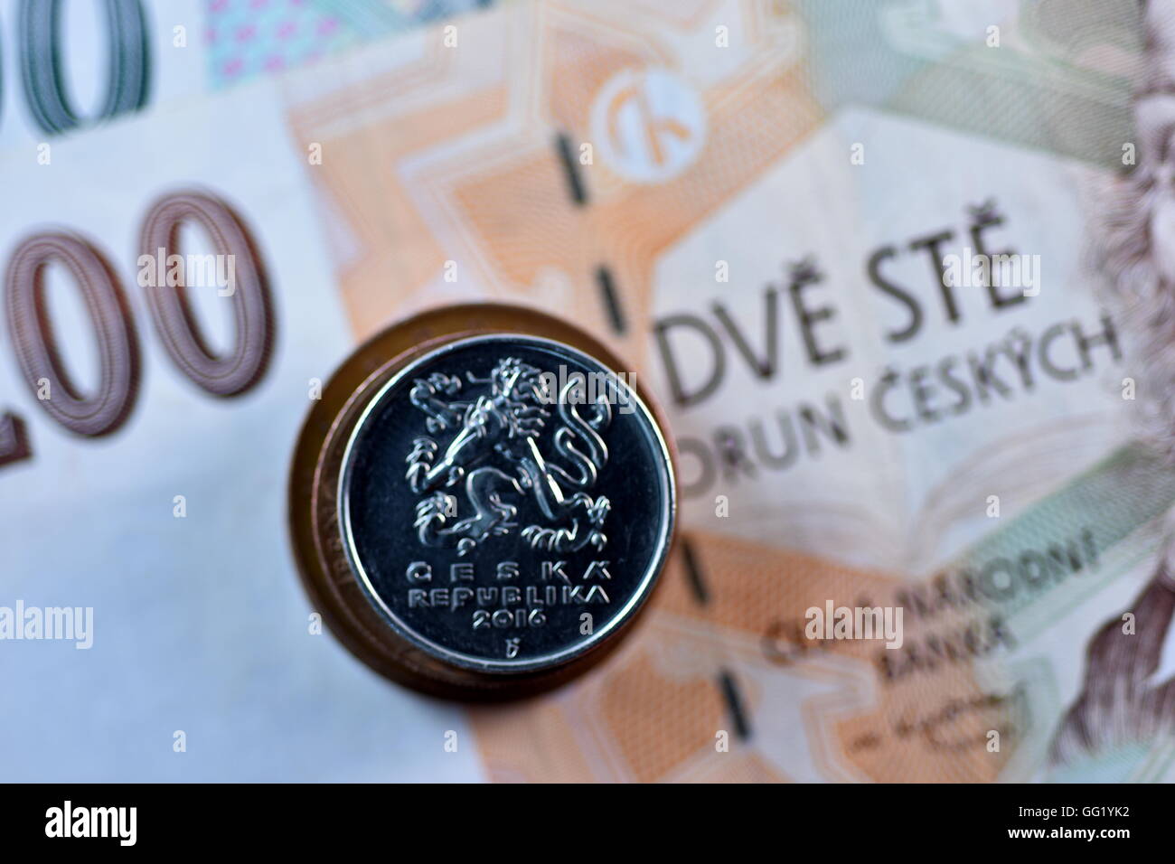 Close up Czech Koruna currency, Czech Republic Stock Photo - Alamy