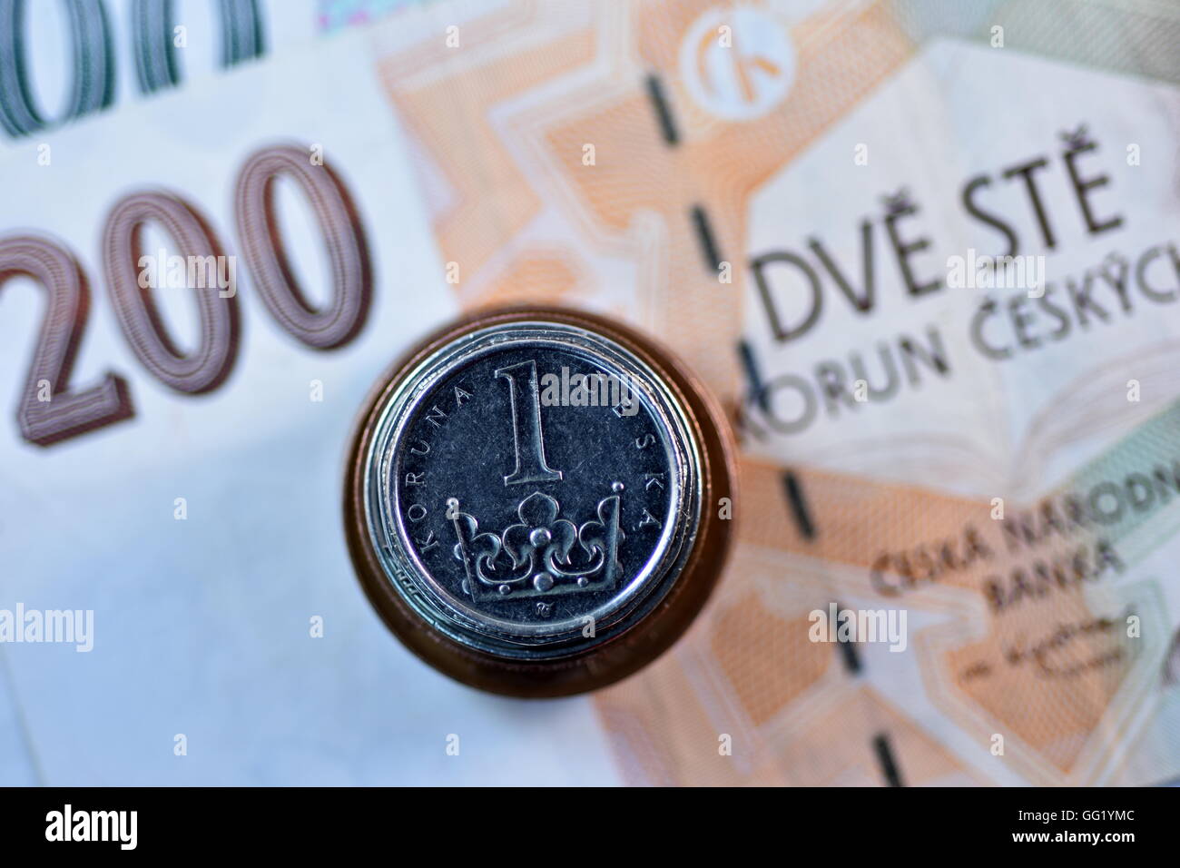 Close up Czech Koruna currency, Czech Republic Stock Photo - Alamy