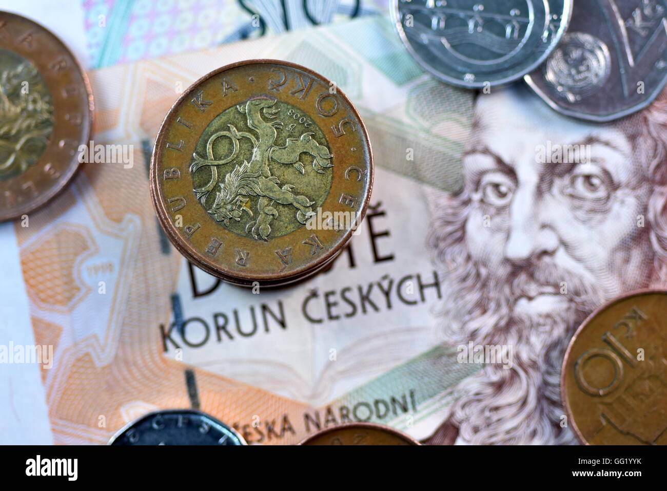 Close up Czech Koruna currency, Czech Republic Stock Photo - Alamy