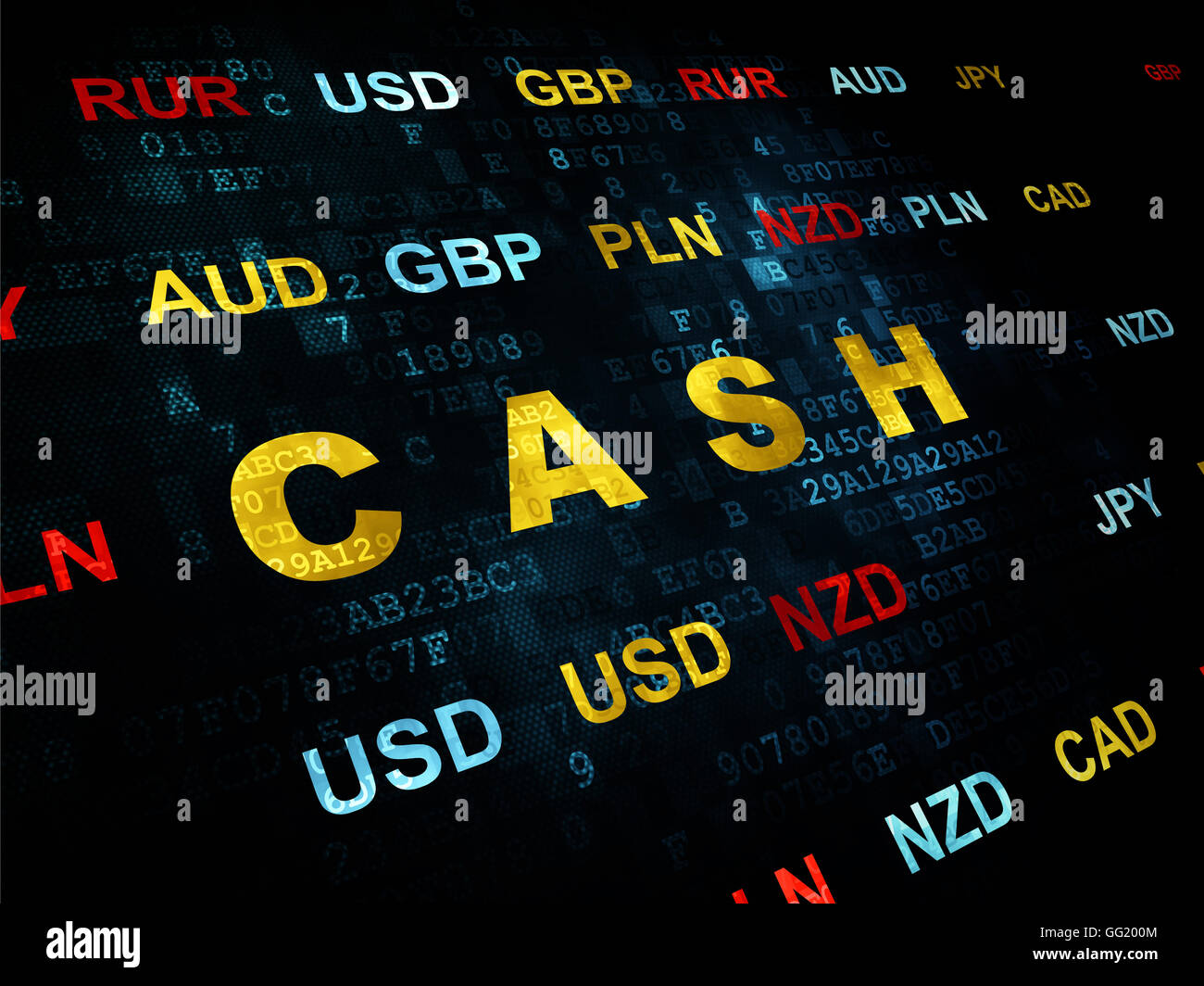 Currency concept: Cash on Digital background Stock Photo - Alamy
