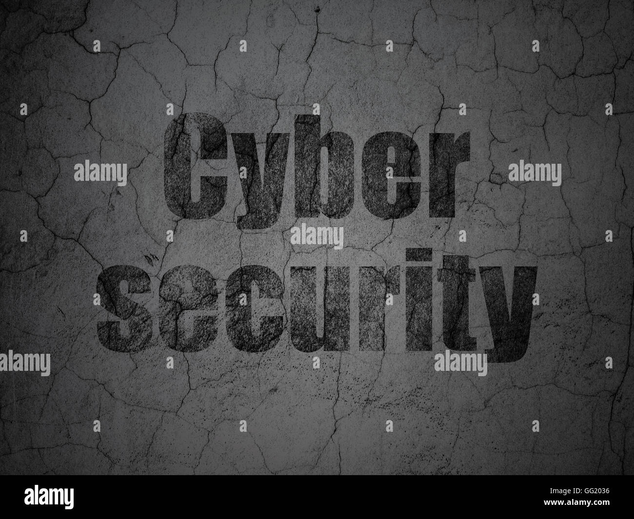 Protection concept: Cyber Security on grunge wall background Stock ...