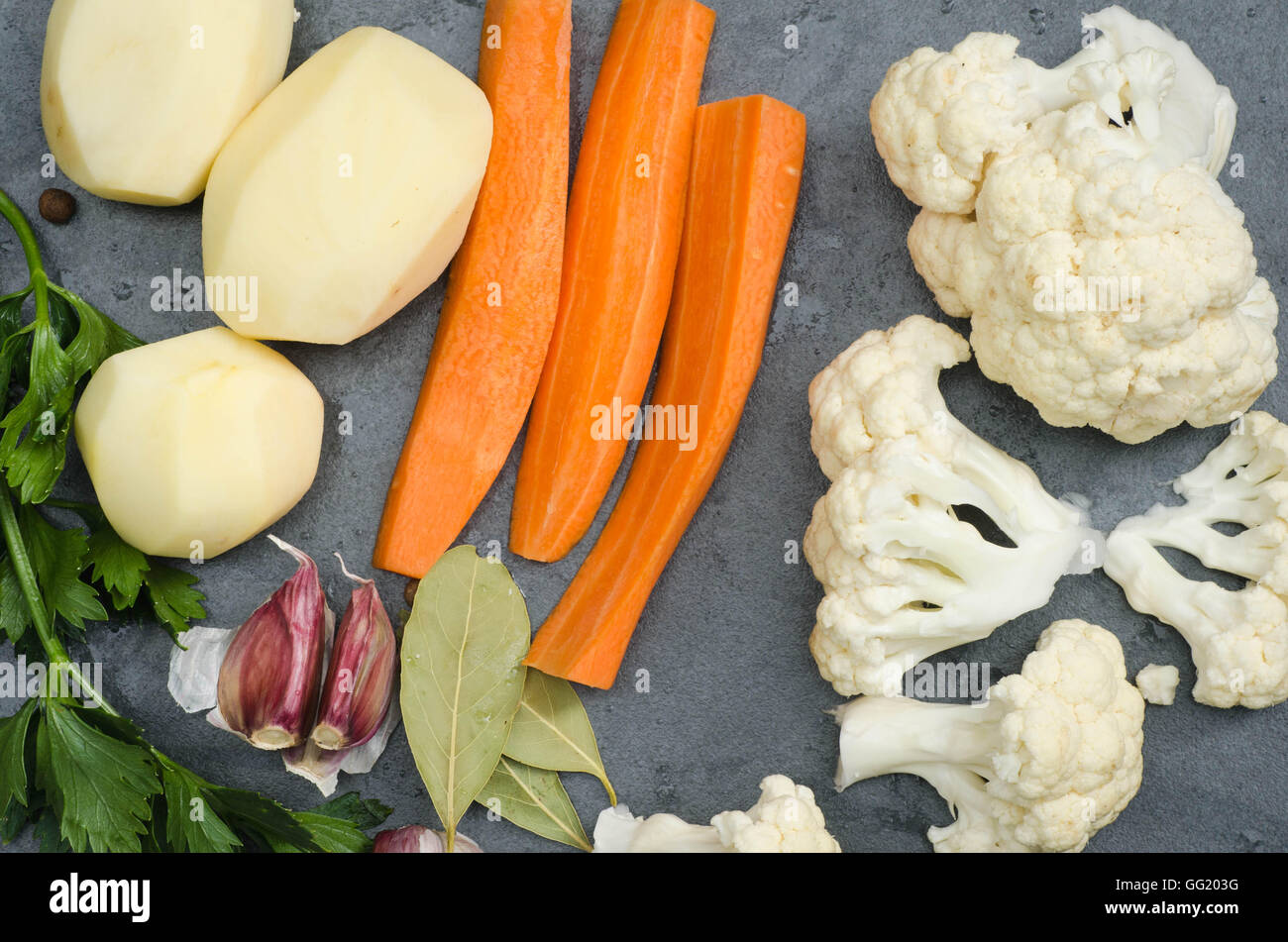 Ingredients soup on kitchen hi-res stock photography and images - Alamy