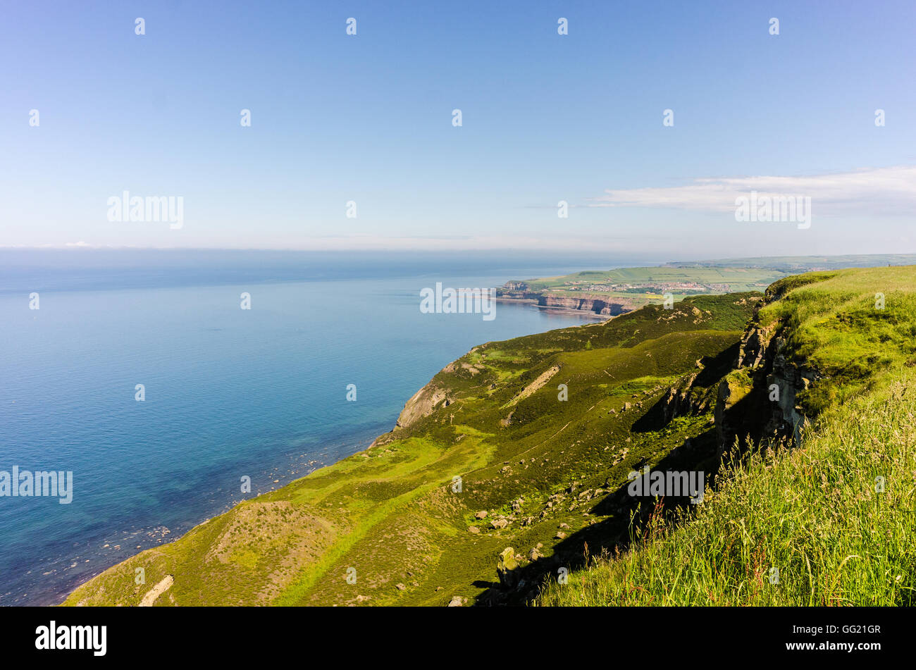 Looking out over the North Sea from the top of Boulby Cliff in North ...