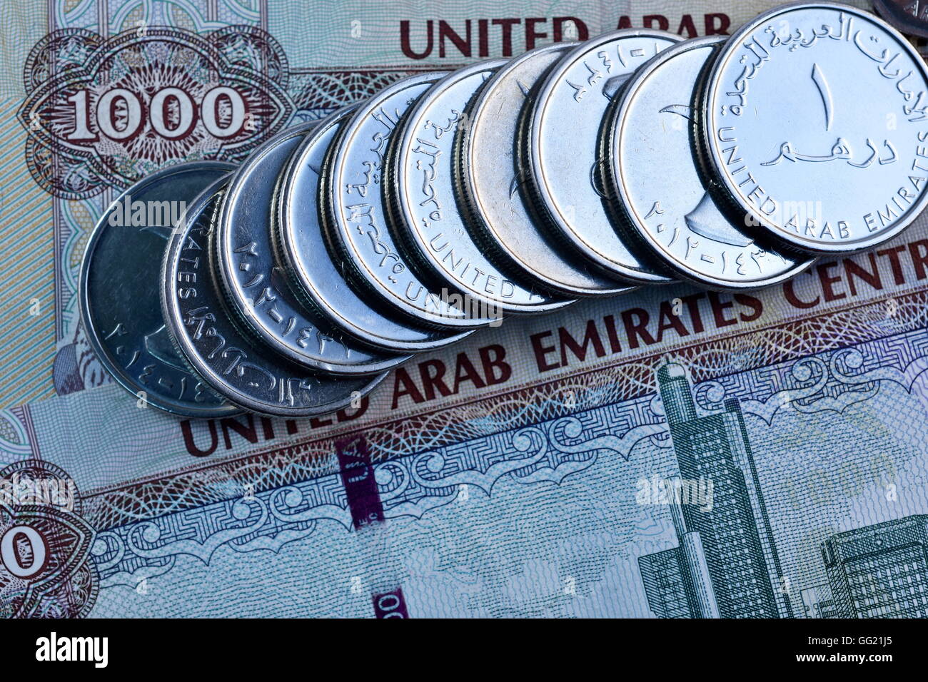 Close up Dirhams currency, United Arab Emirates Stock Photo - Alamy