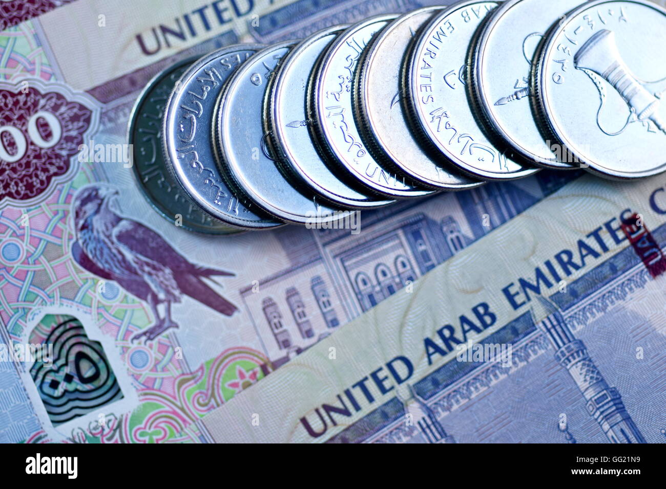 Close up Dirhams currency, United Arab Emirates Stock Photo - Alamy