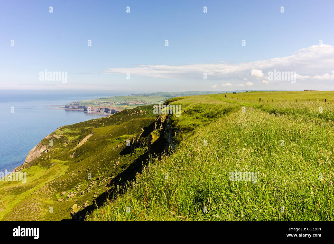 Looking out over the North Sea from the top of Boulby Cliff in North ...