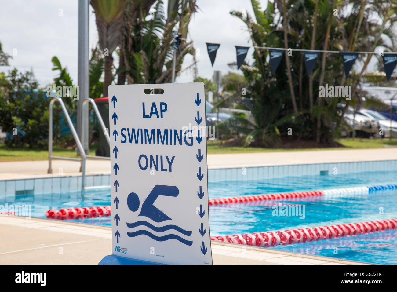 openair public swimming pool in Byron Bay with lanes marked for lap ...