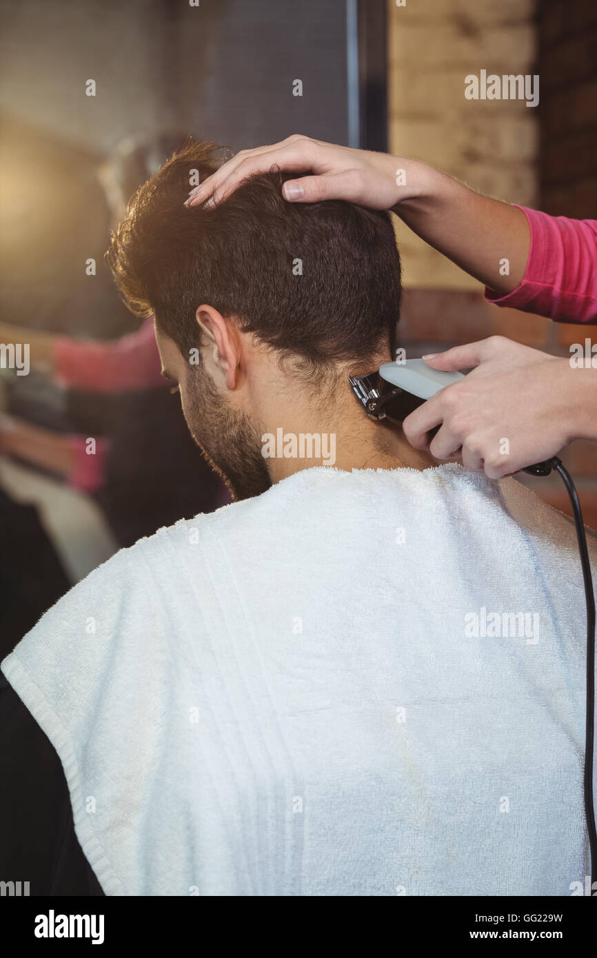 Man getting hair trimmed trimmer hi-res stock photography and images ...