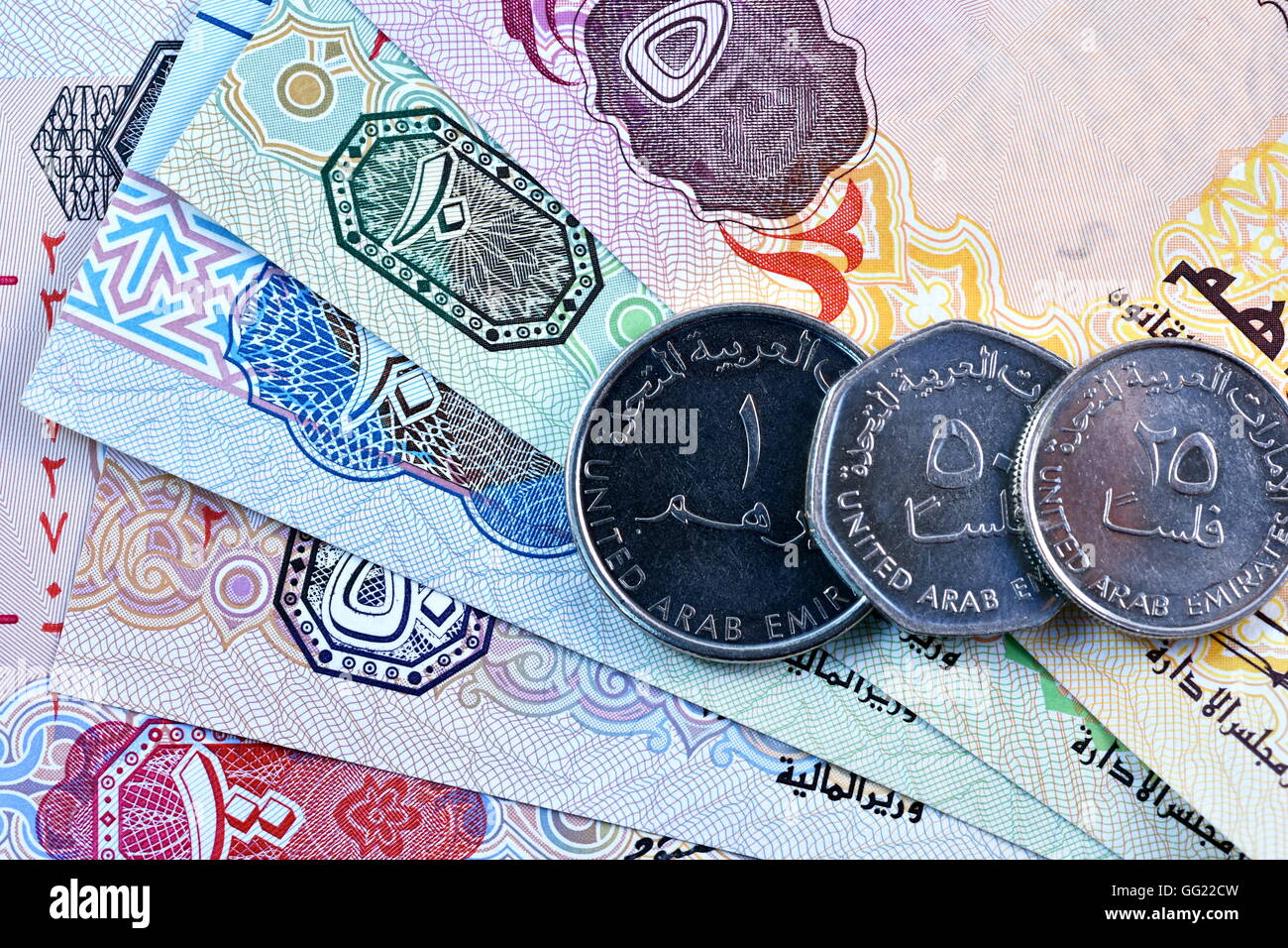 Close up Dirhams currency, United Arab Emirates Stock Photo - Alamy