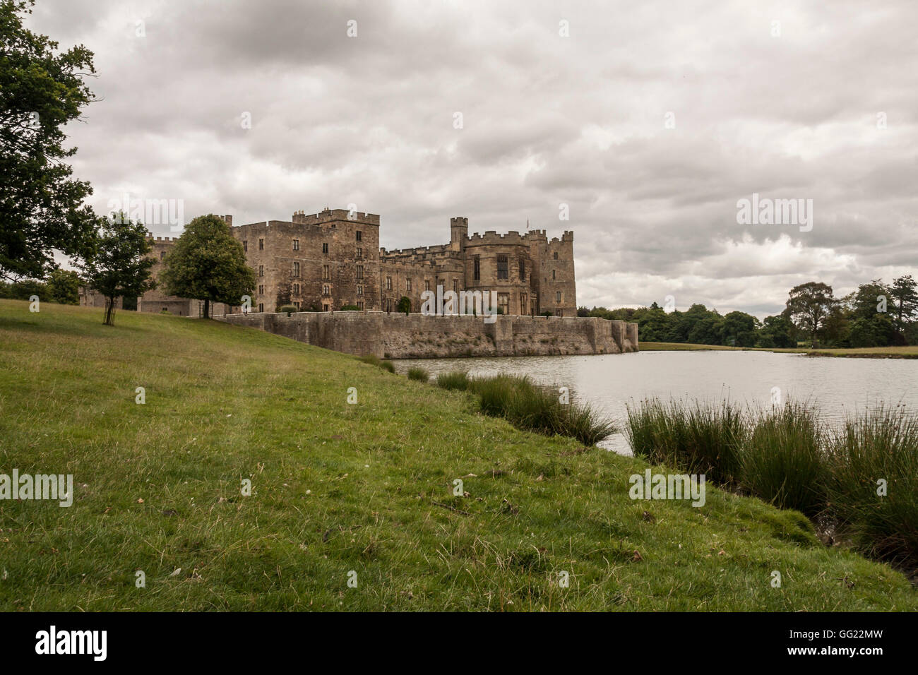 Scenic view of the impressive Raby Castle,Staindrop, Co. Durham with ...