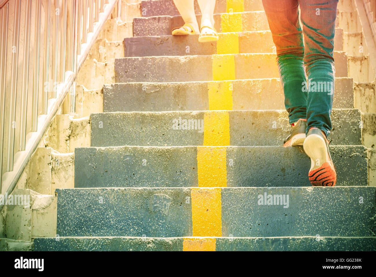 People walking up down steps stairs hi-res stock photography and images ...