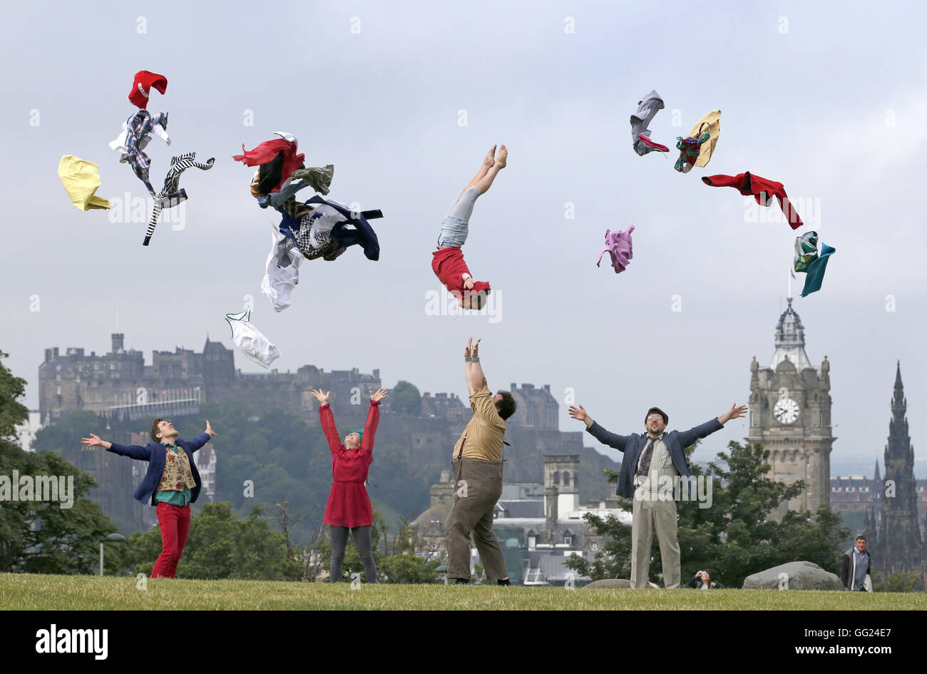 Roisin Morris is thrown in the air, along with a load of clothes, as ...