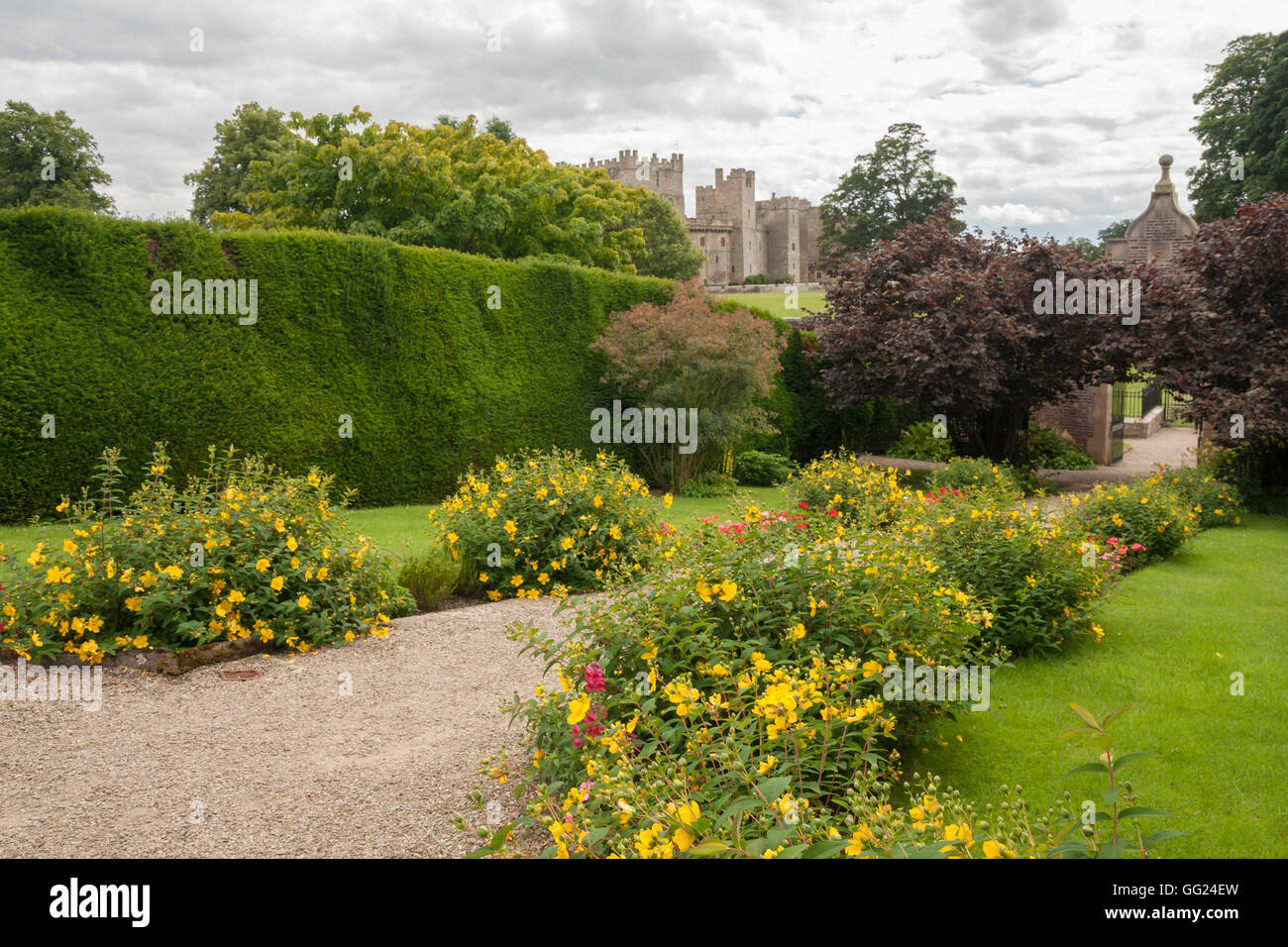 A scenic view of the beautiful gardens at Raby Castle,Staindrop,Co ...