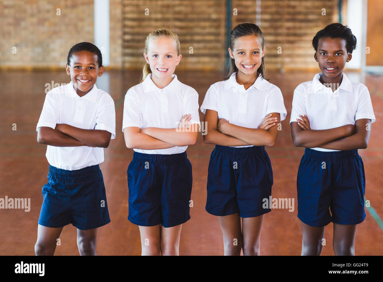Portrait school kids standing arms hi-res stock photography and images ...