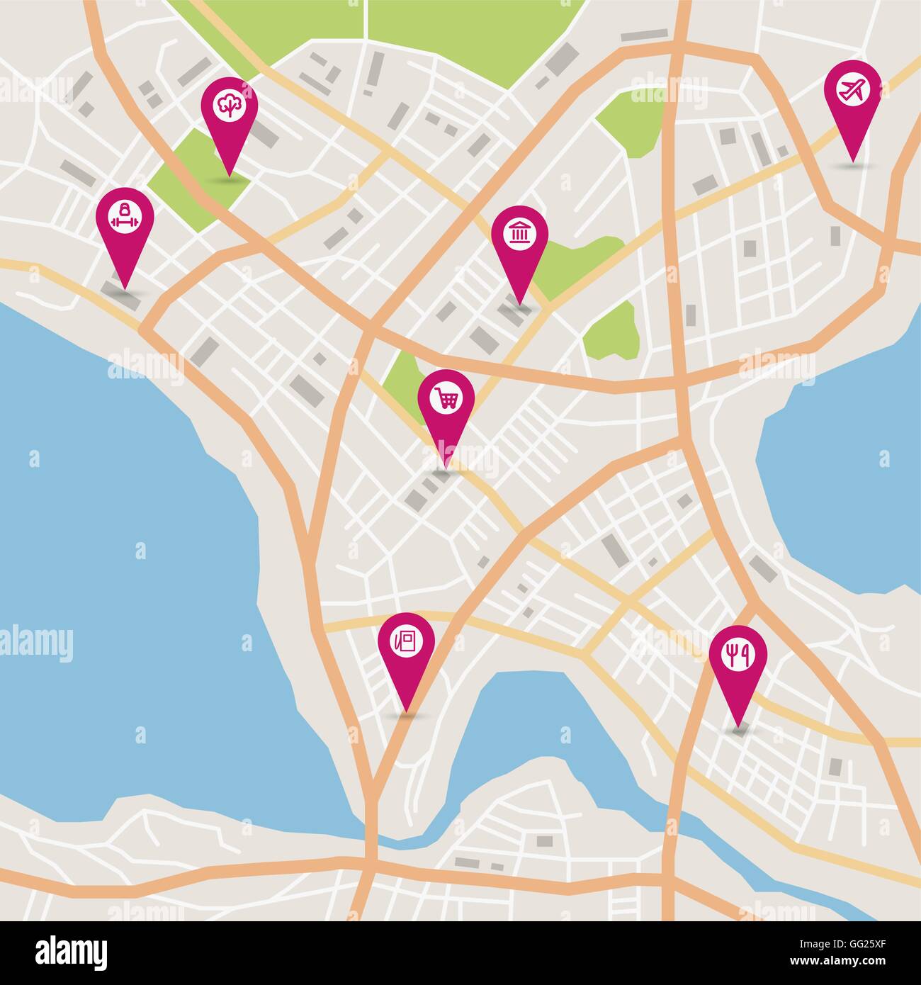 Vector city map Stock Vector Image & Art - Alamy