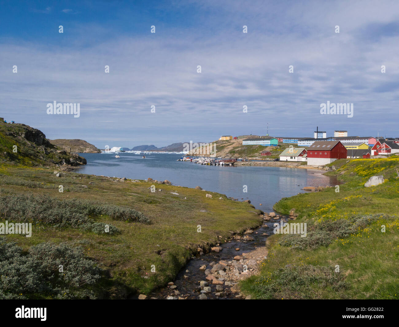 Small sheltered harbour moored speedboats and National History Museum ...