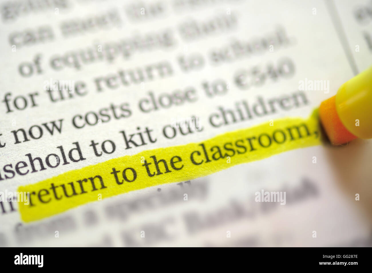 highlights on back to school Stock Photo - Alamy