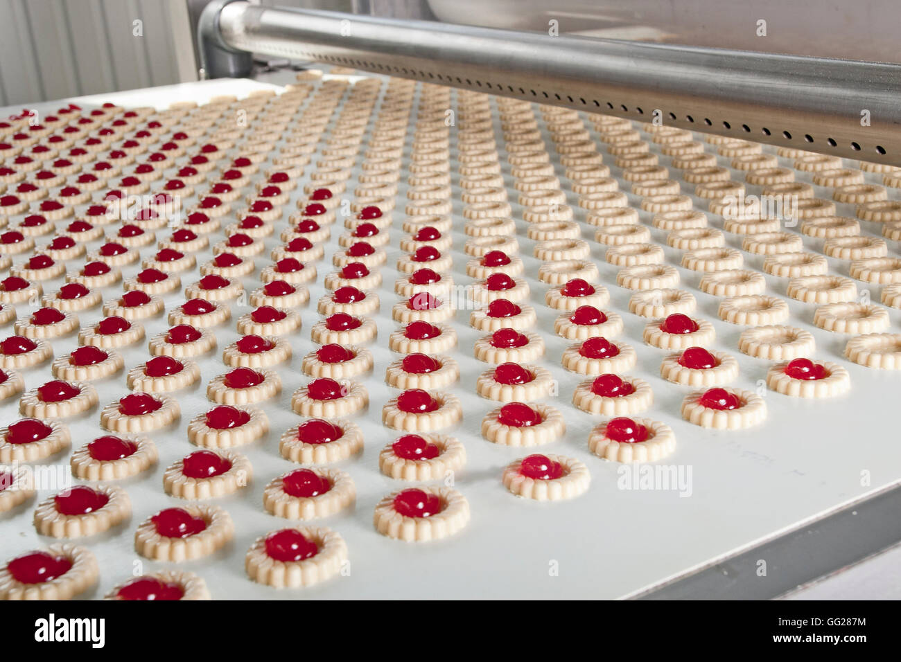 Production line of baking cookies Stock Photo - Alamy
