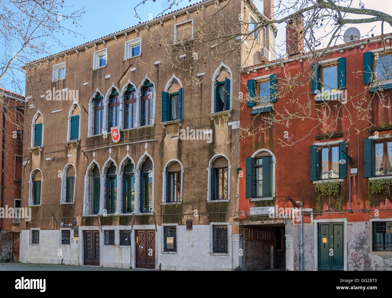 Ancient Venetian houses on the streets of Venice, Italy Stock Photo - Alamy
