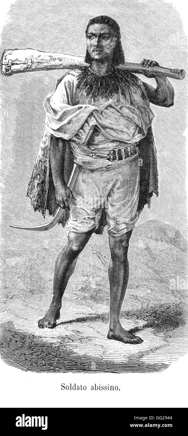 Ethiopian soldier, in "L'Illustrazione italiana", February 13, 1887 ...