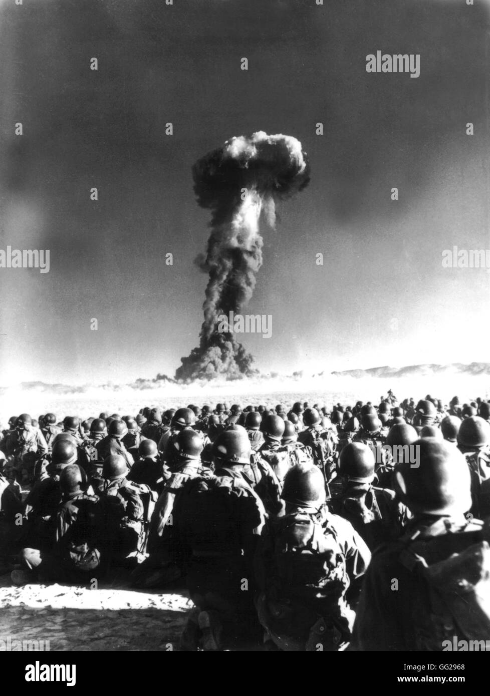 Las Vegas. Nevada. "Desert Rock" exercice. A batalion from the 11th Air ...