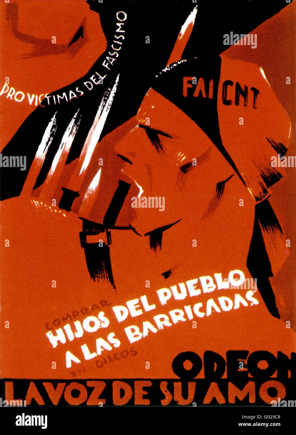Propaganda poster of the FAI (Spanish Anarchist Party) 1936 Spanish ...