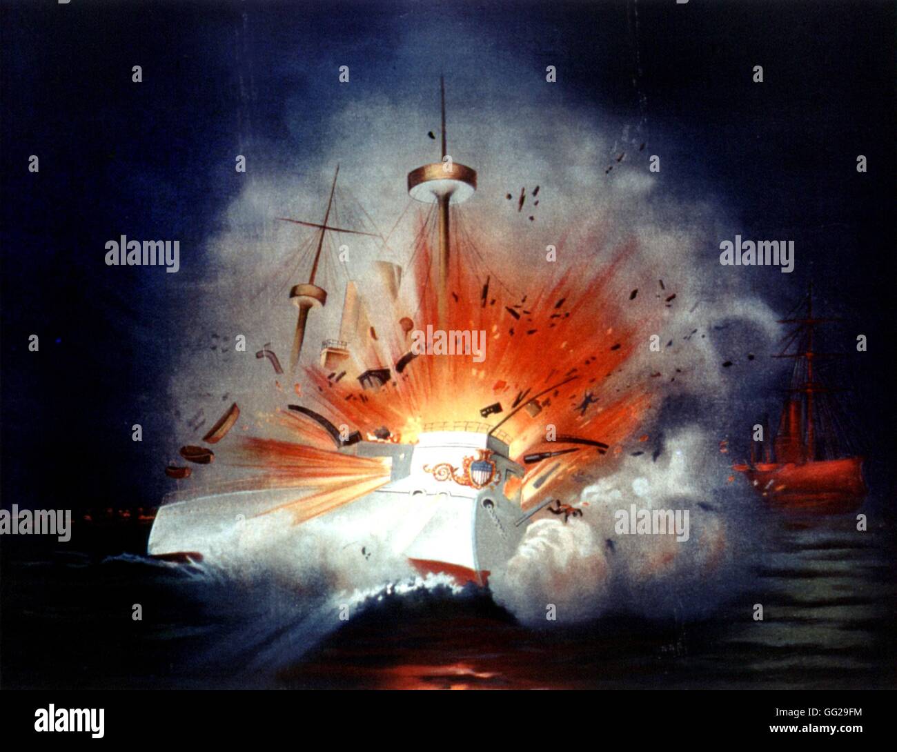 Explosion of americain ship maine off cuba hi-res stock photography and ...